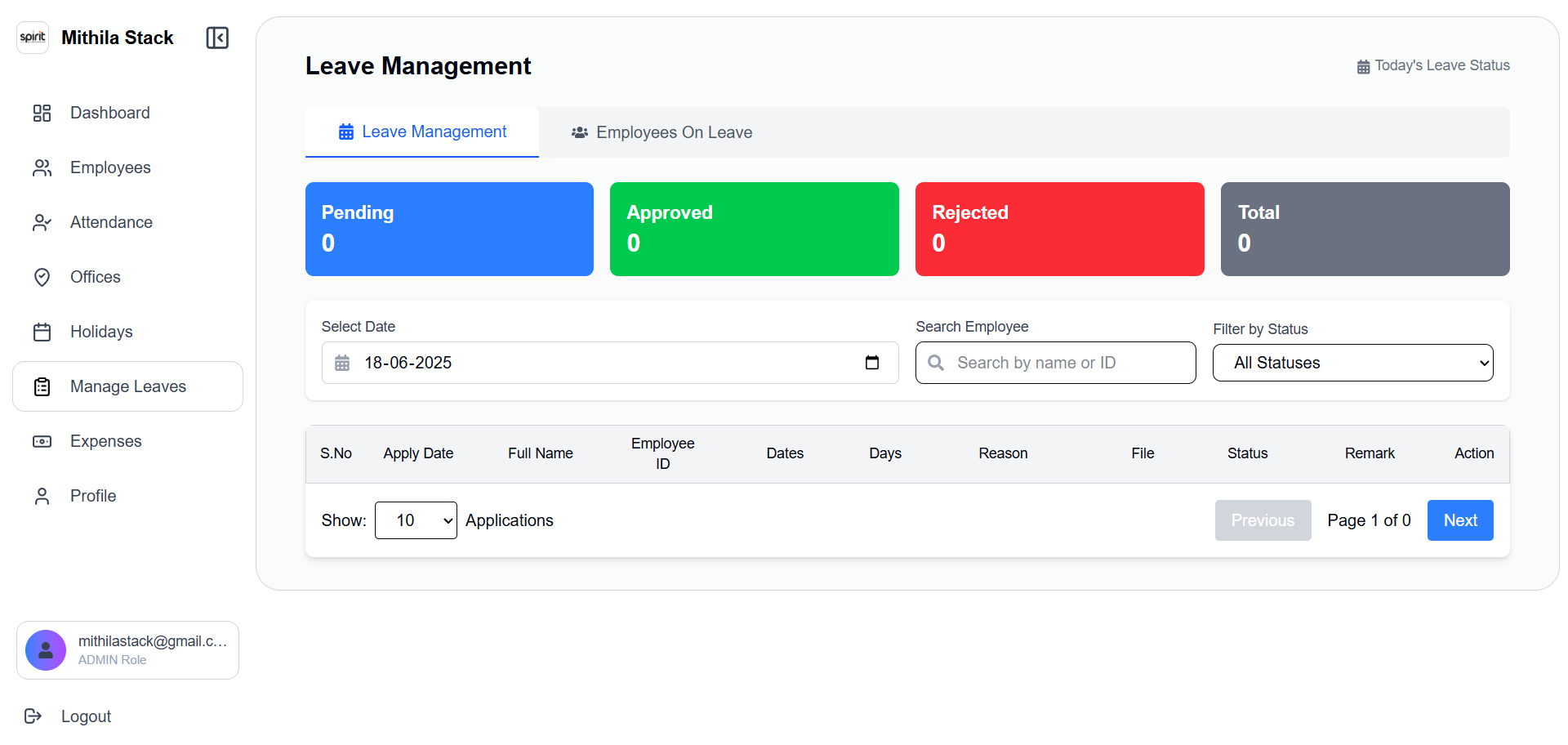 Mithila Stack | Spirit HRMS